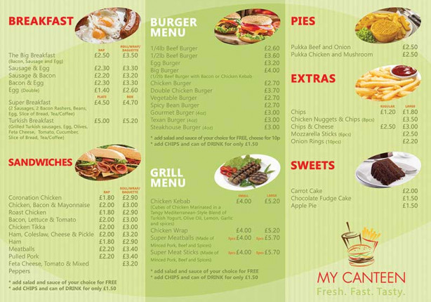 Price Lists, Takeaway & Restaurant Menus - designfreak